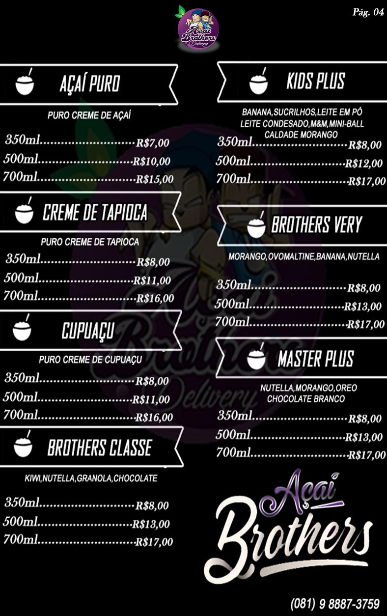 Menu em Açaí Brothers Delivery pub & Bar, Recife