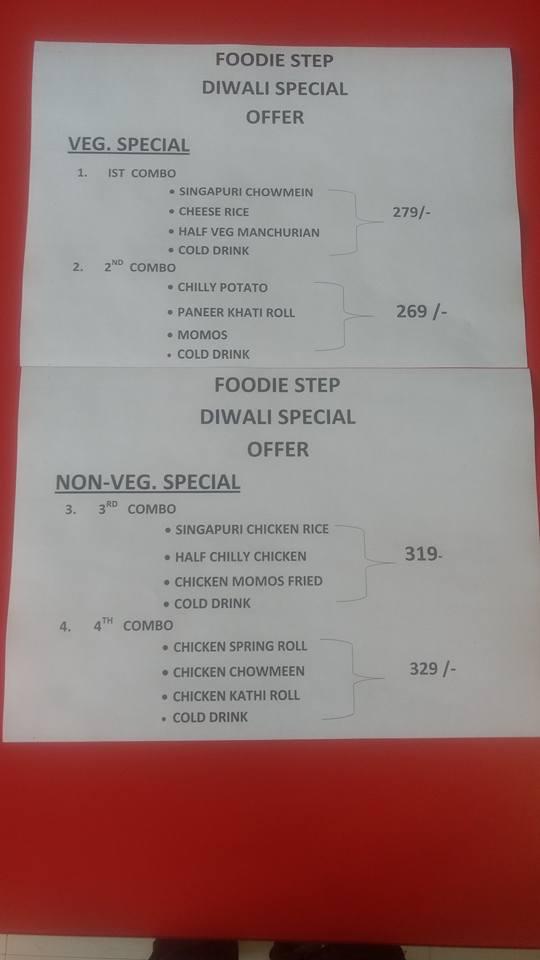 Menu at Foodie Step, Delhi, JX6J+2P6