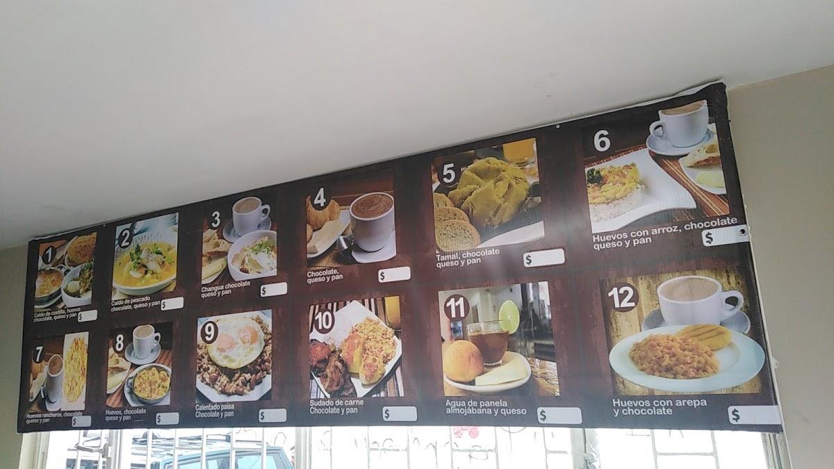 Menu at PANADERIA BARU, Bogotá