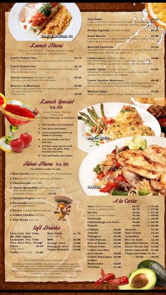 Menu at Eclipse Azul Mexican Cantina/ Holly Springs pub & bar, Woodstock