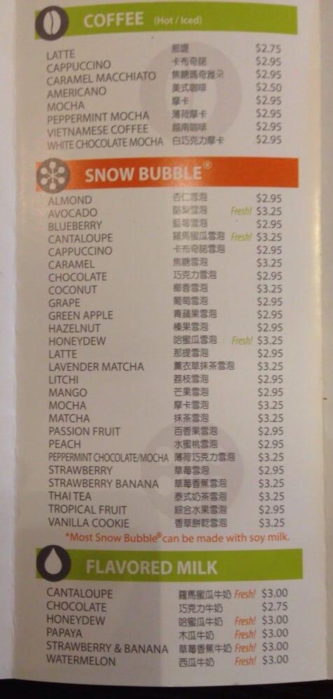 Menu at Tapioca Express pub & bar, Redmond