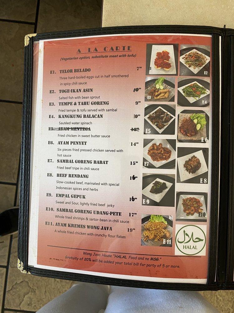 Menu at Wayang Restaurant Halal, Alhambra