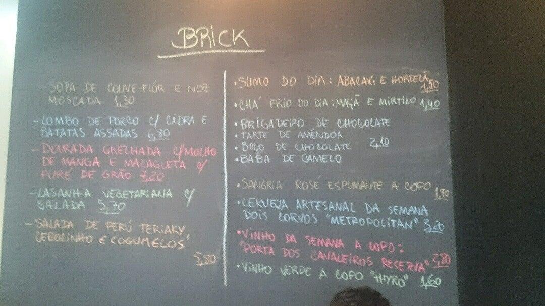 Menu at Brick Cafe Lisboa, Lisbon