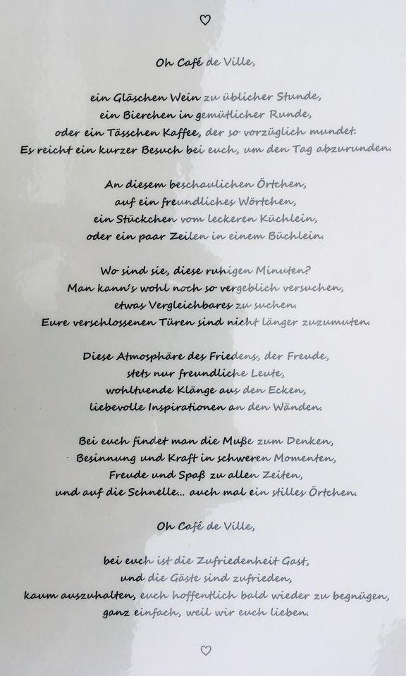 Speisekarte von Café de Ville cafe, Schorndorf