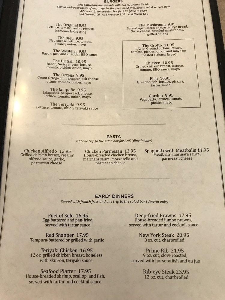 Menu at Highlands Bar and Grill, Clearlake