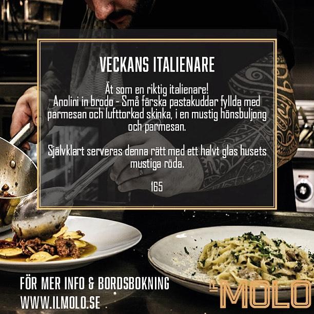 Menu at Il Molo restaurant, Stockholm