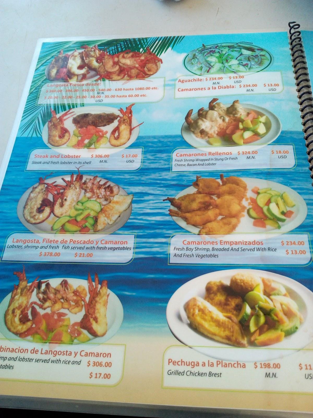 Menu at Restaurant Bar El Guero, Puerto Nuevo