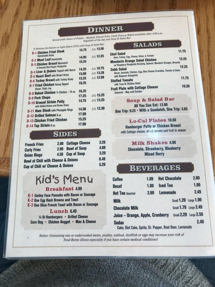 Menu at Show Low Cafe, Show Low, 480 W Deuce of Clubs