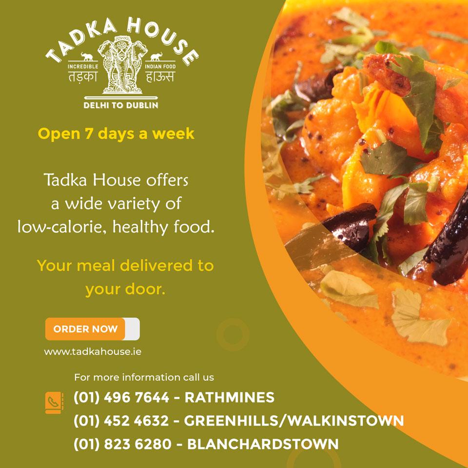Menu at Tadka House Indian Takeaway restaurant, Dublin