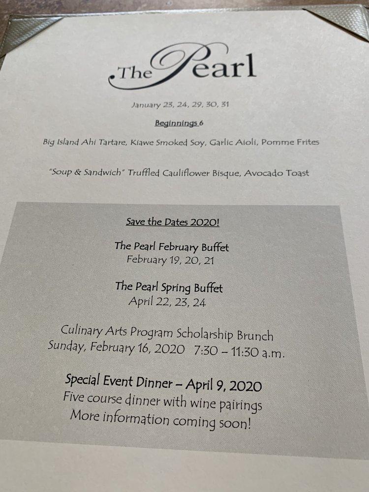 Menu at The Pearl restaurant, Pearl City