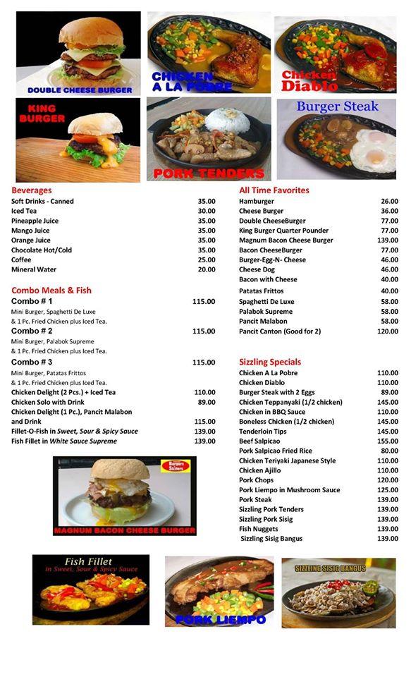 Menu at WIZARD Burgers & Sizzlers restaurant, Tarlac City