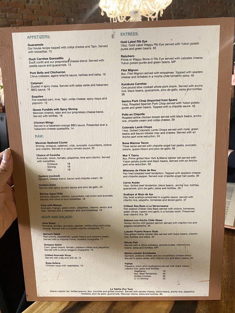 Menu at Coa de Jima pub & bar, Boise