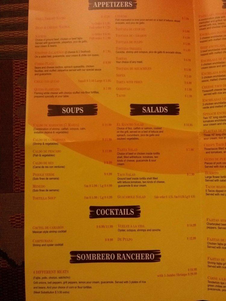 Menu at Del Rancho pub & bar, Garland