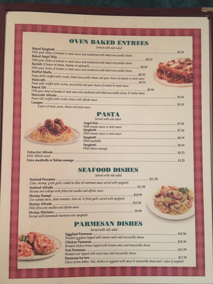 Menu at Verona Italian & Greek restaurant, Shelby, E Marion St