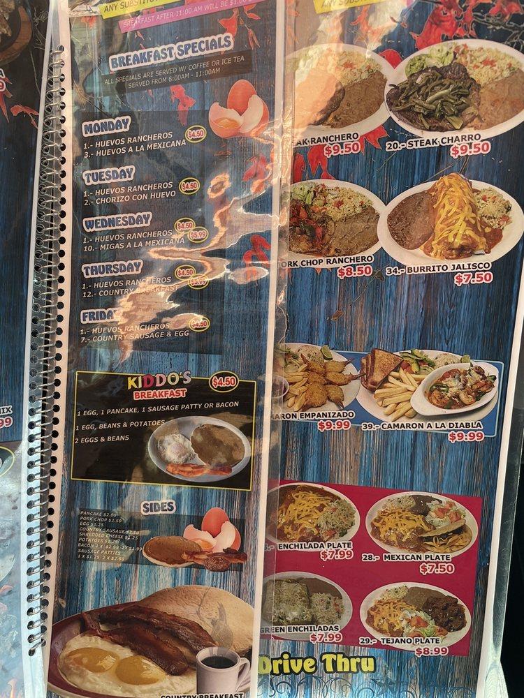 Menu at Alondra's Mexican Restaurant, La Vernia