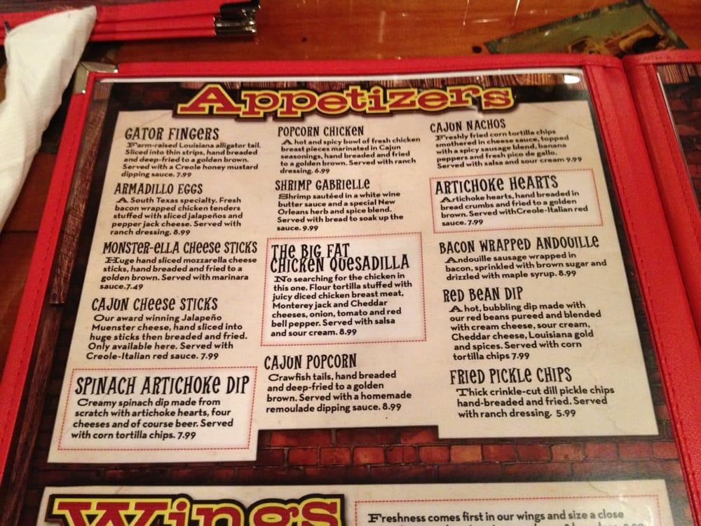 Menu at Buzzard Billy’s restaurant, Des Moines, 615 3rd St