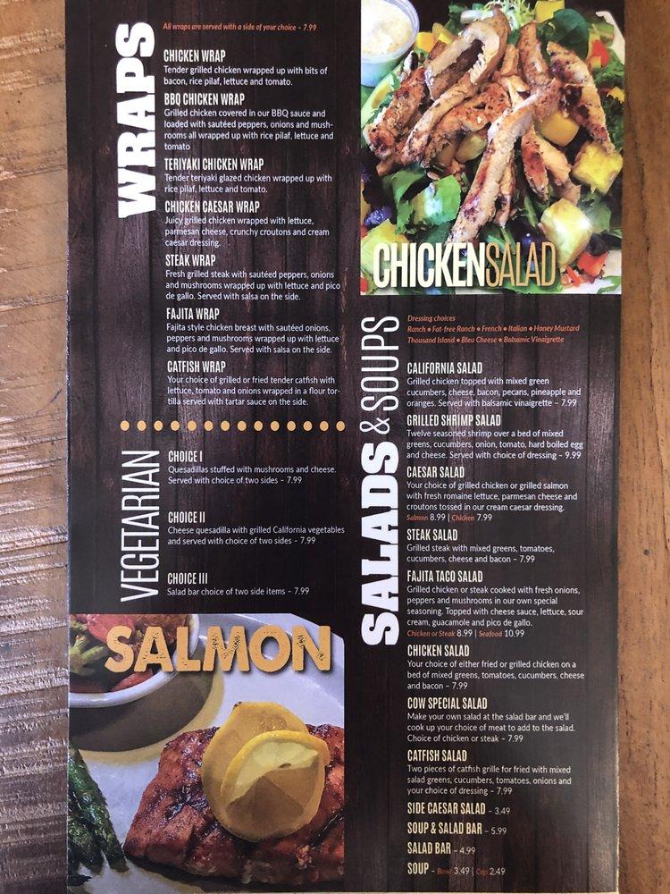Carta de Cruz Steakhouse, Whitley City
