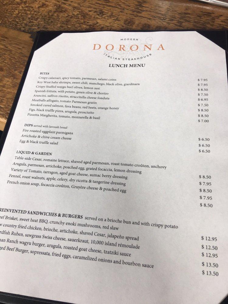 Menu at Dorona pub & bar, Naples