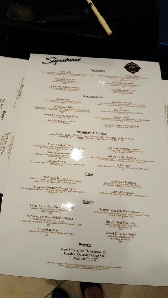 Menu at DoubleTree Suites by Hilton Omaha restaurant, Omaha