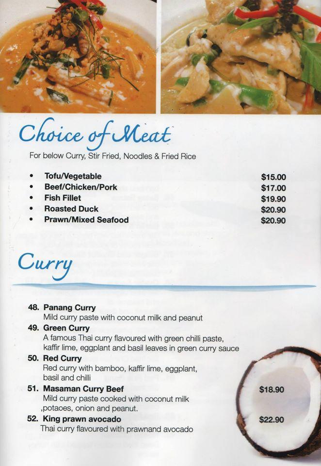 Menu at Andaman Thai Restaurant, Shellharbour