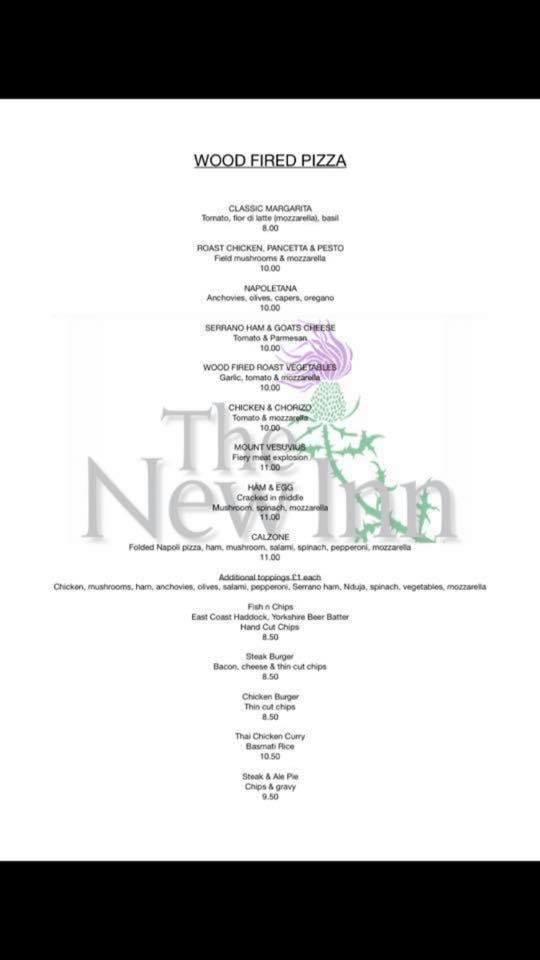 Menu at The New Inn restaurant, Tholthorpe