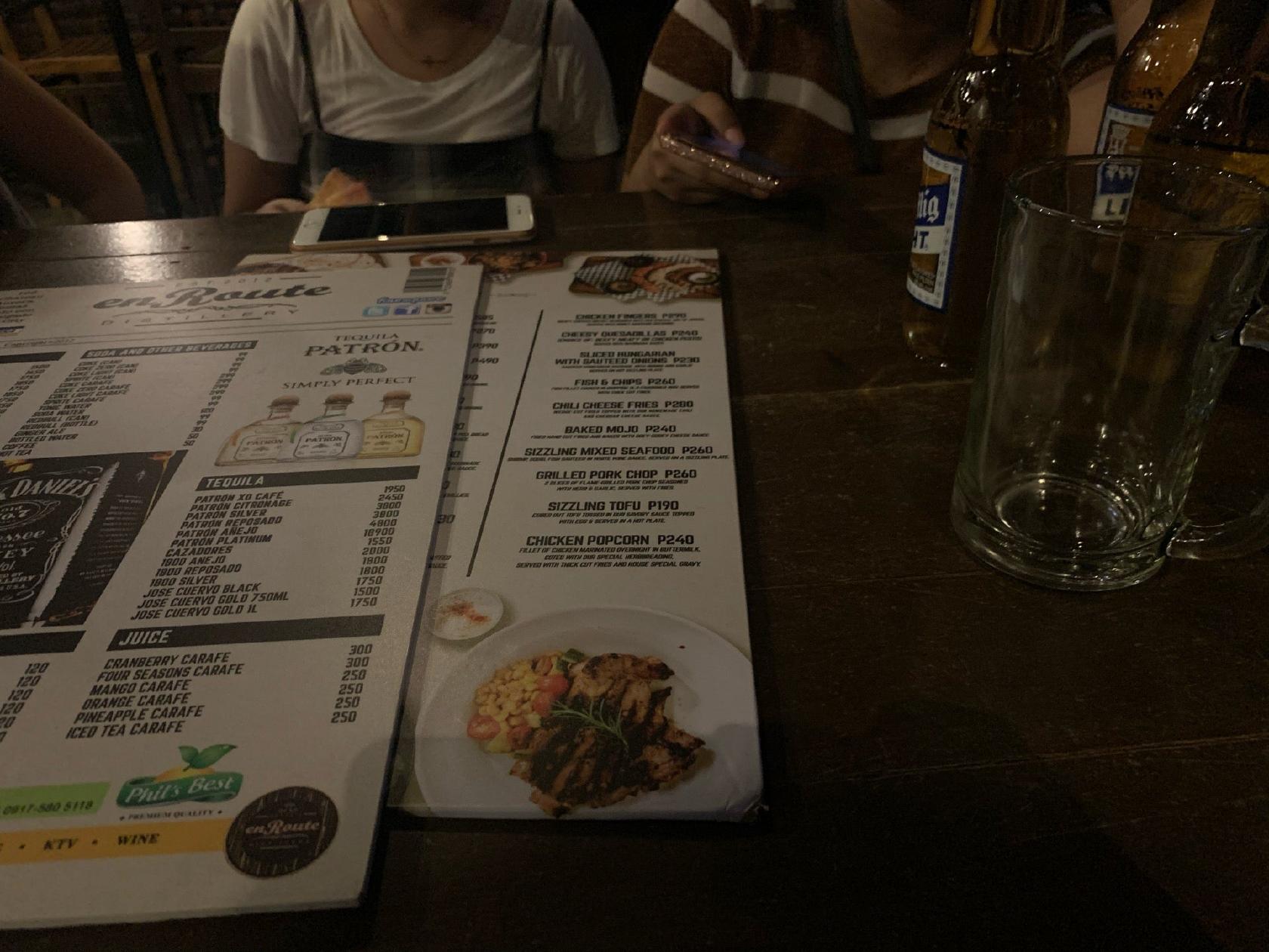 Menu at En Route Distillery pub & bar, Quezon City