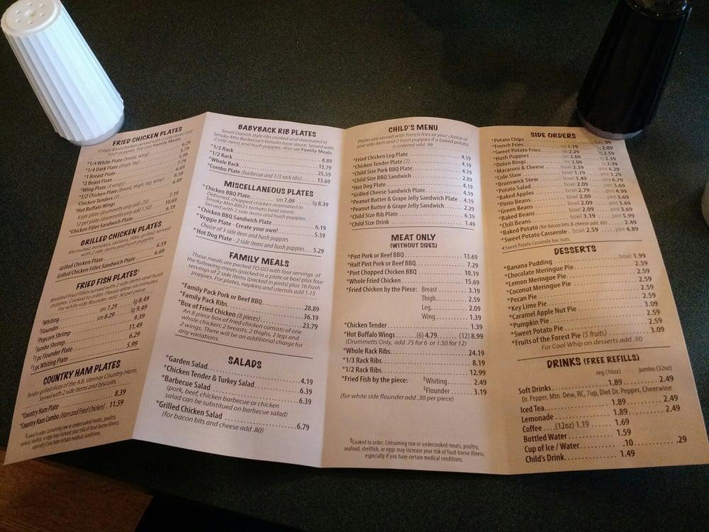 Menu at Smoky Mountain Barbecue, West Jefferson, S Jefferson Ave #9729