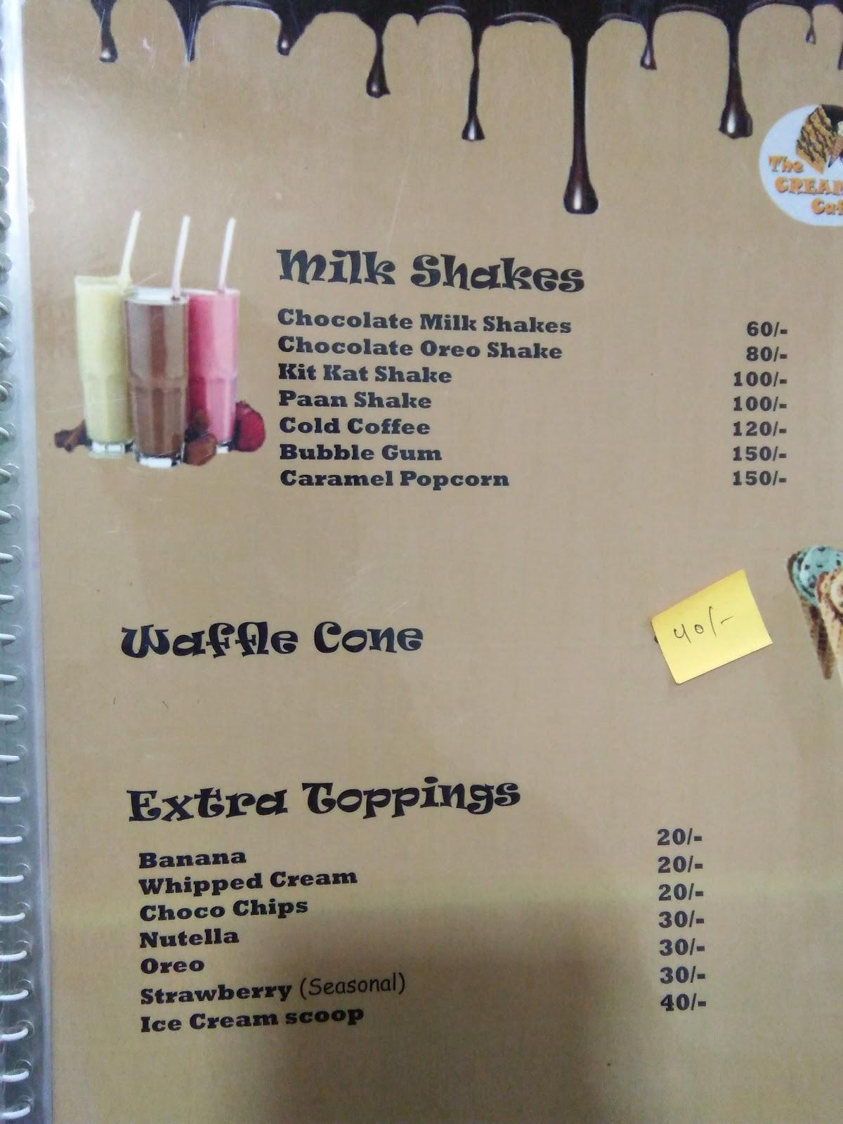 Menu at THE CREAMY CAFE, Navsari