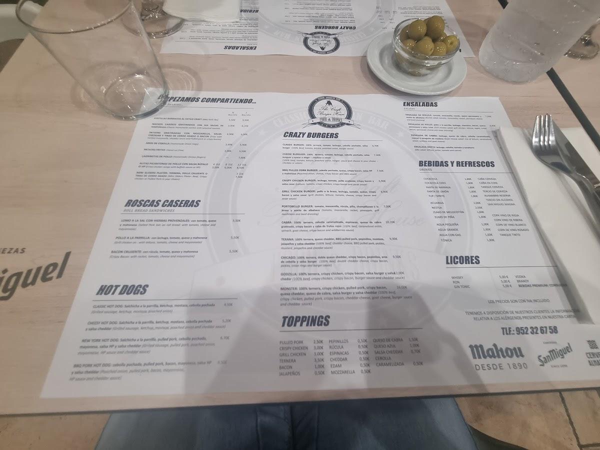 Menu at The Craft Burger House restaurant, Benajarafe