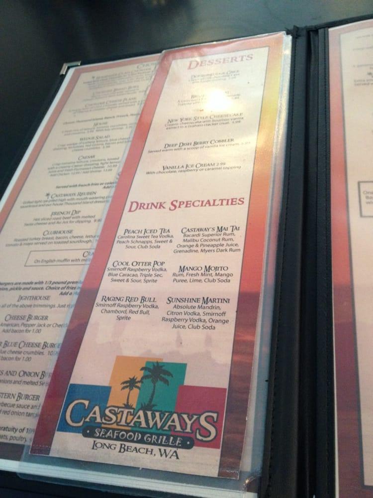 Menu at Castaway's Seafood Grille pub & bar, Long Beach