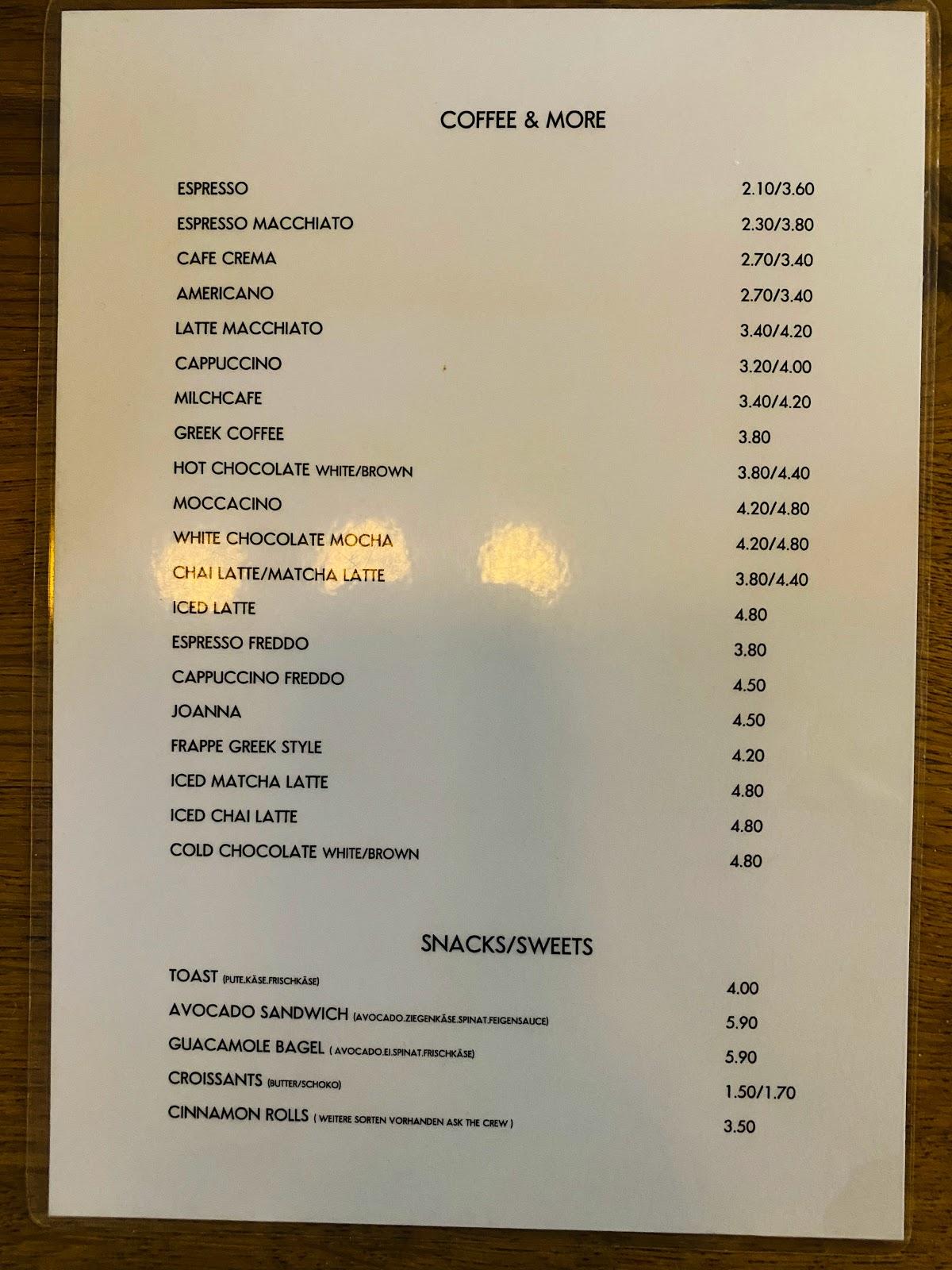 Speisekarte von Fresko Bar & Café-Heidelberg, Heidelberg