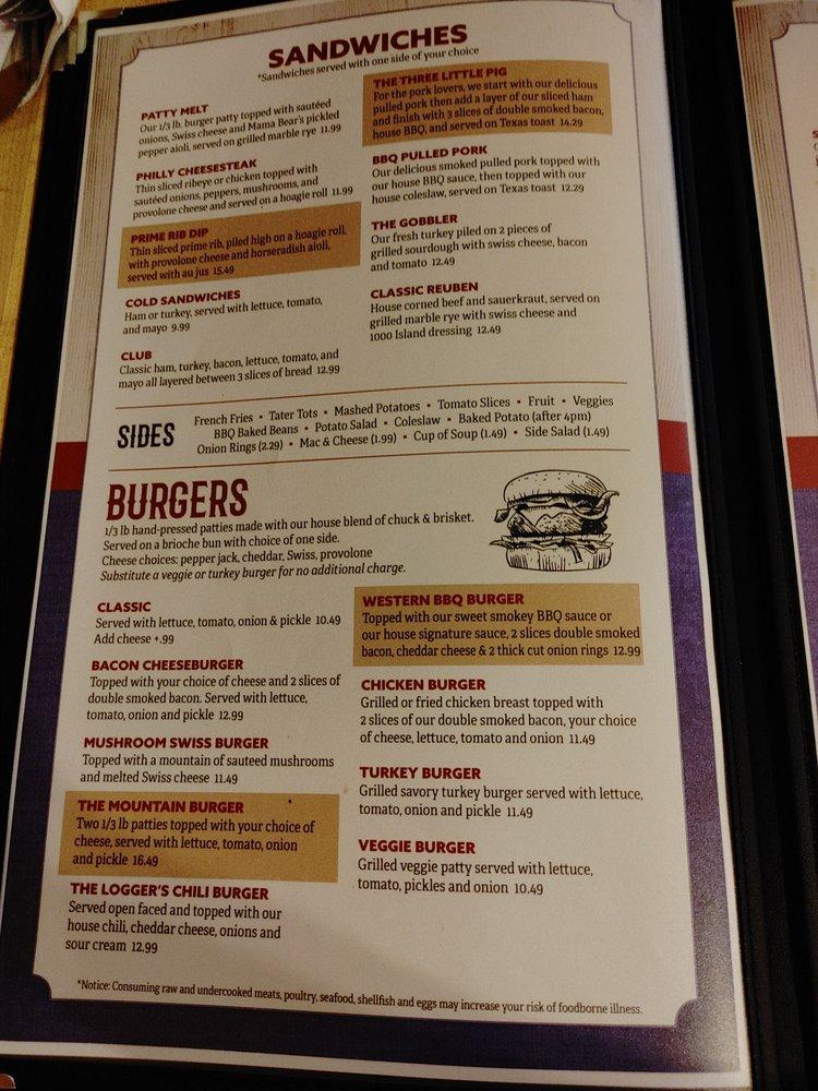 Menu at Papa Bears Restaurant And Lounge, Morton