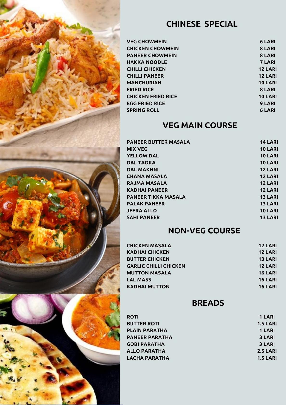 Menu at Taj Mahal Restaurant (Halal) - Tumaniani st 15مطعم تاج محل حلال ...