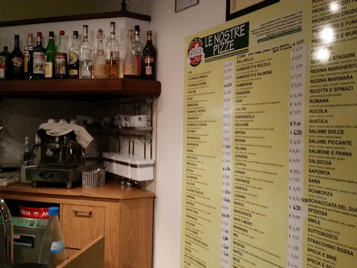 Menu da Wolly pizzeria, Pradalunga
