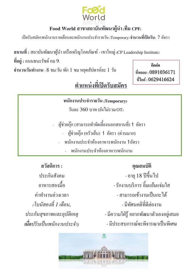 Menu at ศูนย์อาหาร Food World - ศูนย์ราชการแจ้งวัฒนะ (อาคารบี ...