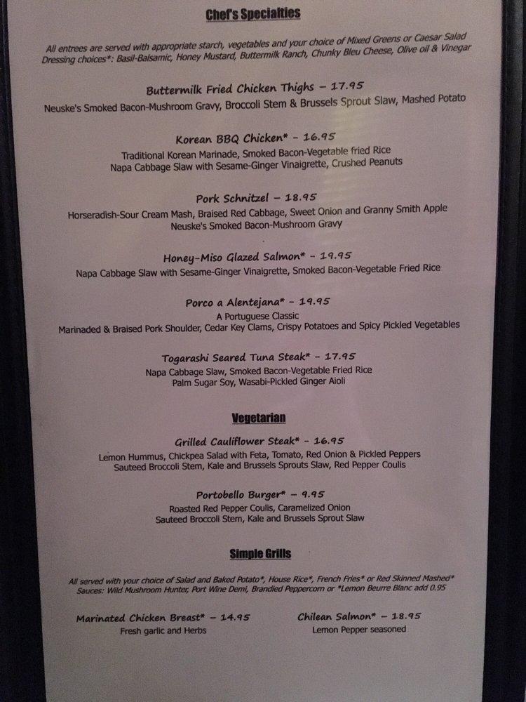 Menu at River City Grill restaurant, Punta Gorda