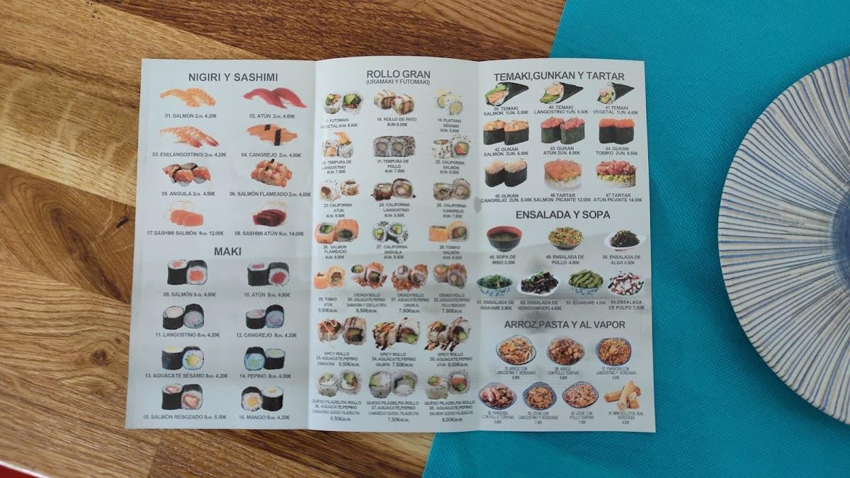 Carta de SHAN Restaurant Japonès, Blanes