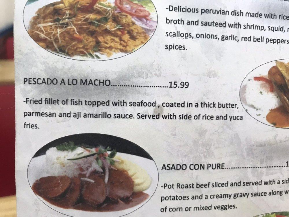 Menu at Gabriella’s restaurant, Dunn