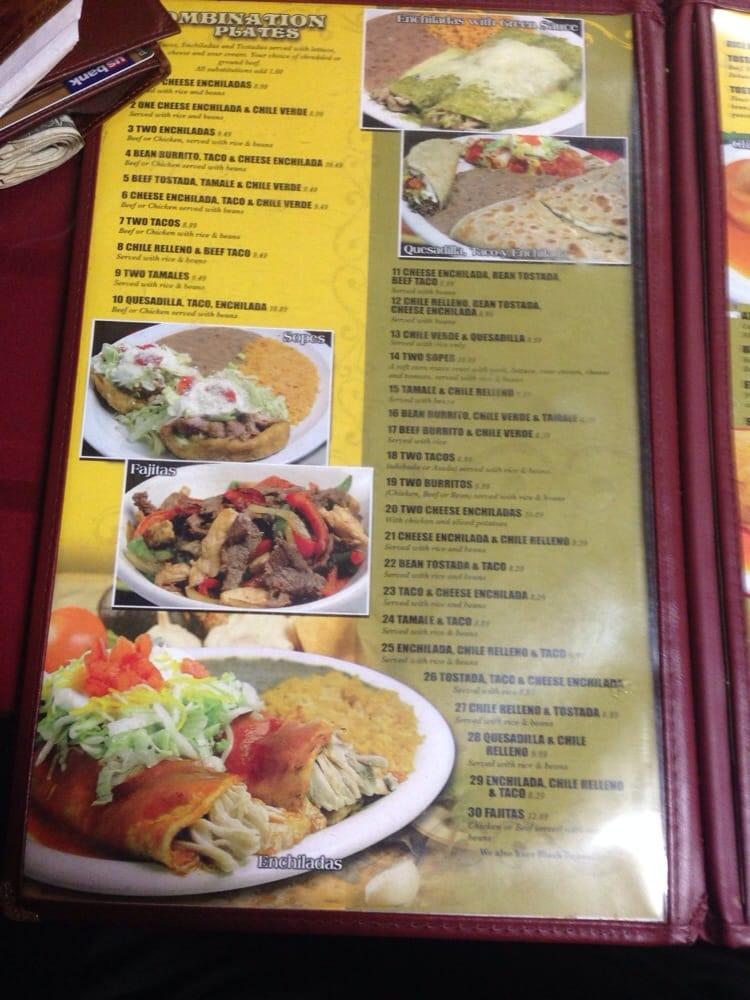 Menu at La Costa Mexican Restaurant, Fortuna
