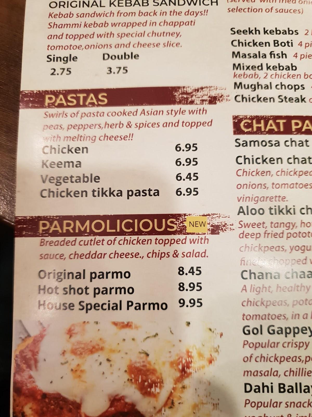 Menu at Mughals restaurant and sweet centre, Bradford