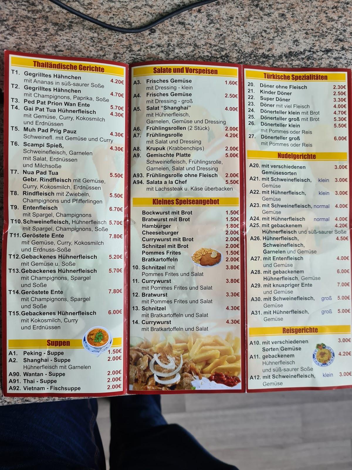 Speisekarte von Shanghai restaurant, Bad Doberan
