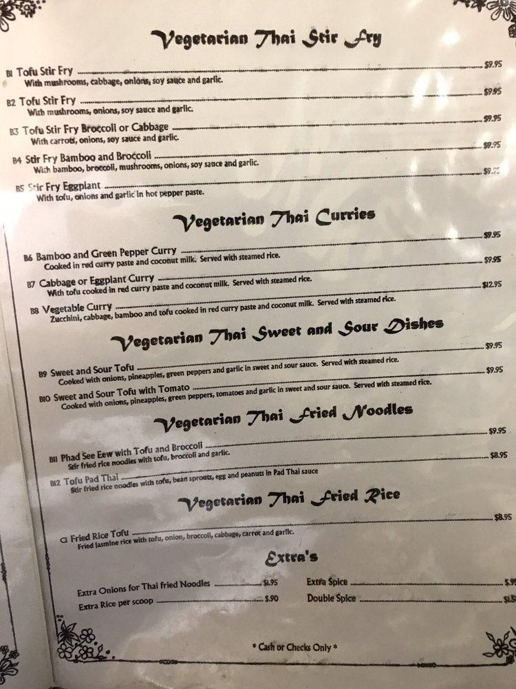 Menu at Bangkok 103 Cafe, College Place