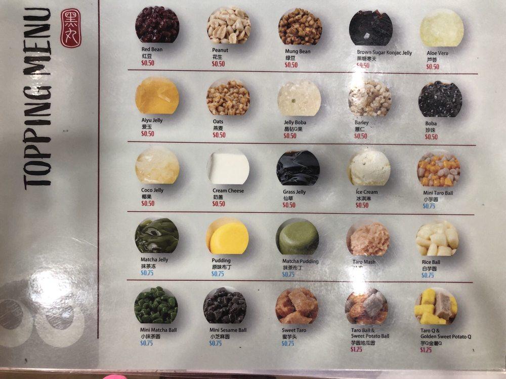Menu au Blackball Dessert Toronto黑丸嫩仙草 desserts, Toronto