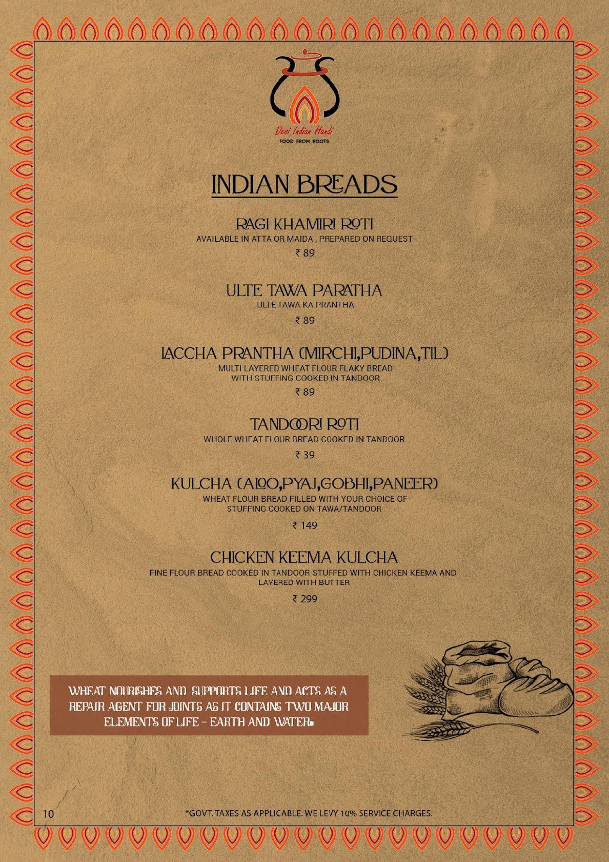 Menu at Desi Indian Handi, Noida