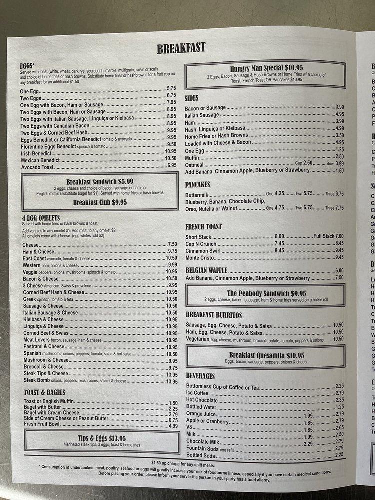 Menu at Luigi's - Breakfast, Lunch, Ice Cream: Peabody MA restaurant ...