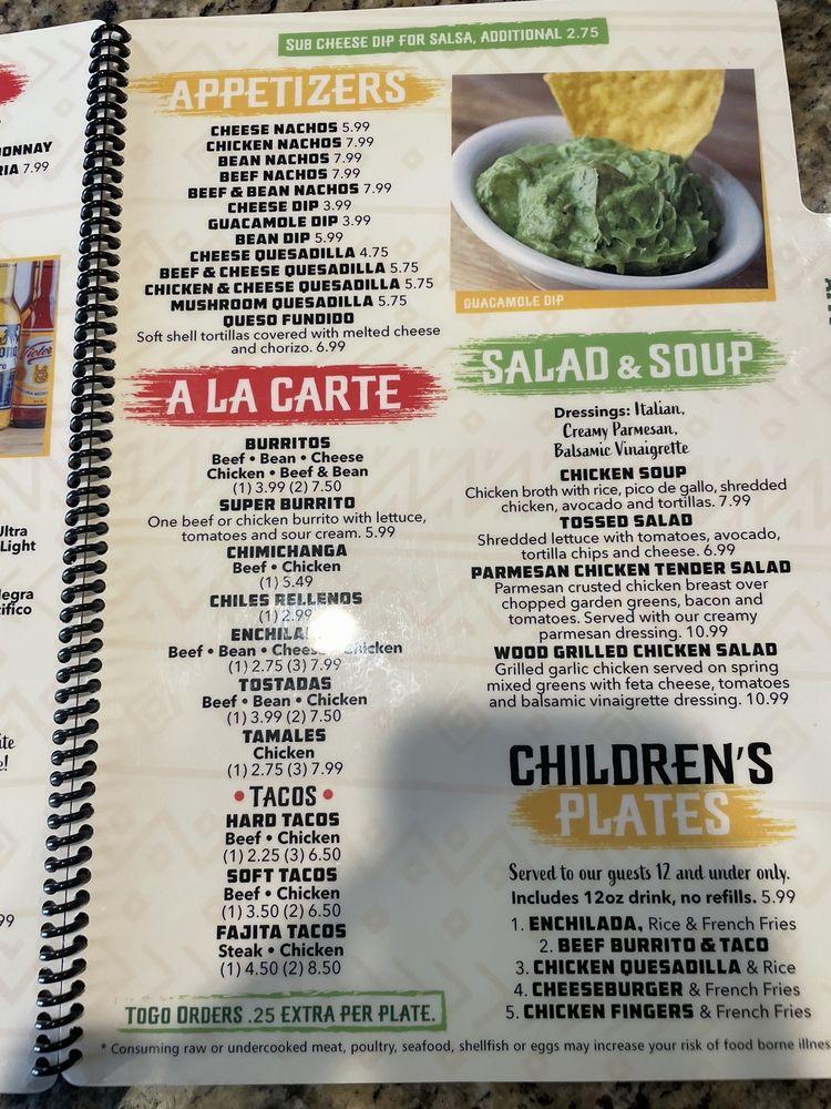 Menu at Mi-Tequila Mexican Restaurant, Findlay