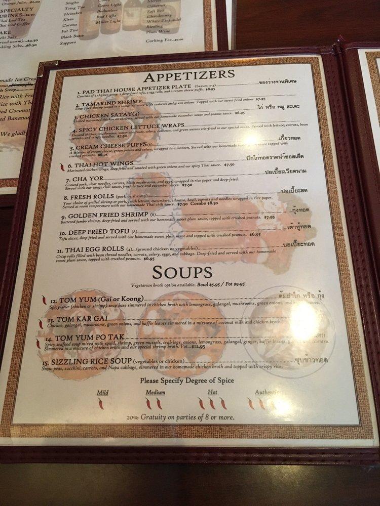 Menu At Pad Thai House Restaurant Boise menu-at-pad-thai-house-restaurant-boise