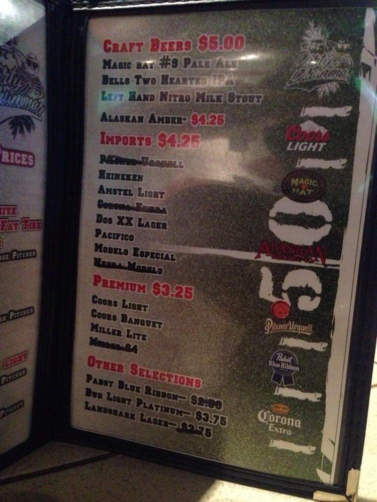 Menu at The Dirty Drummer pub & bar, Phoenix, N 44th St