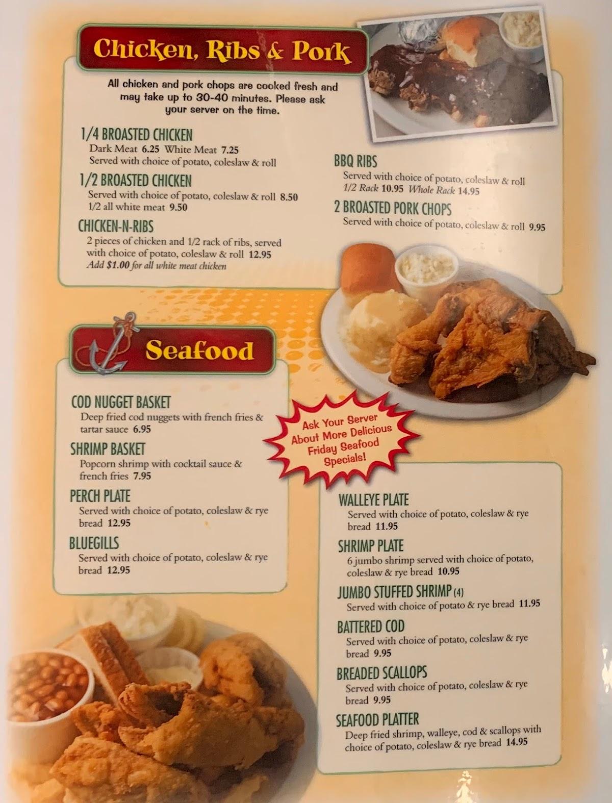 Menu at Edgewater pub & bar, Marinette