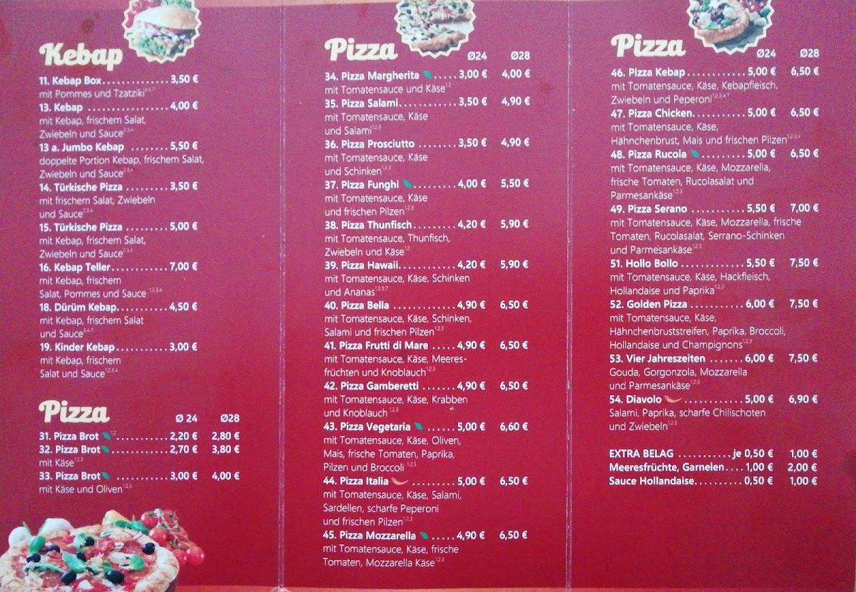 Speisekarte von Golden Pizza, Goldenstedt